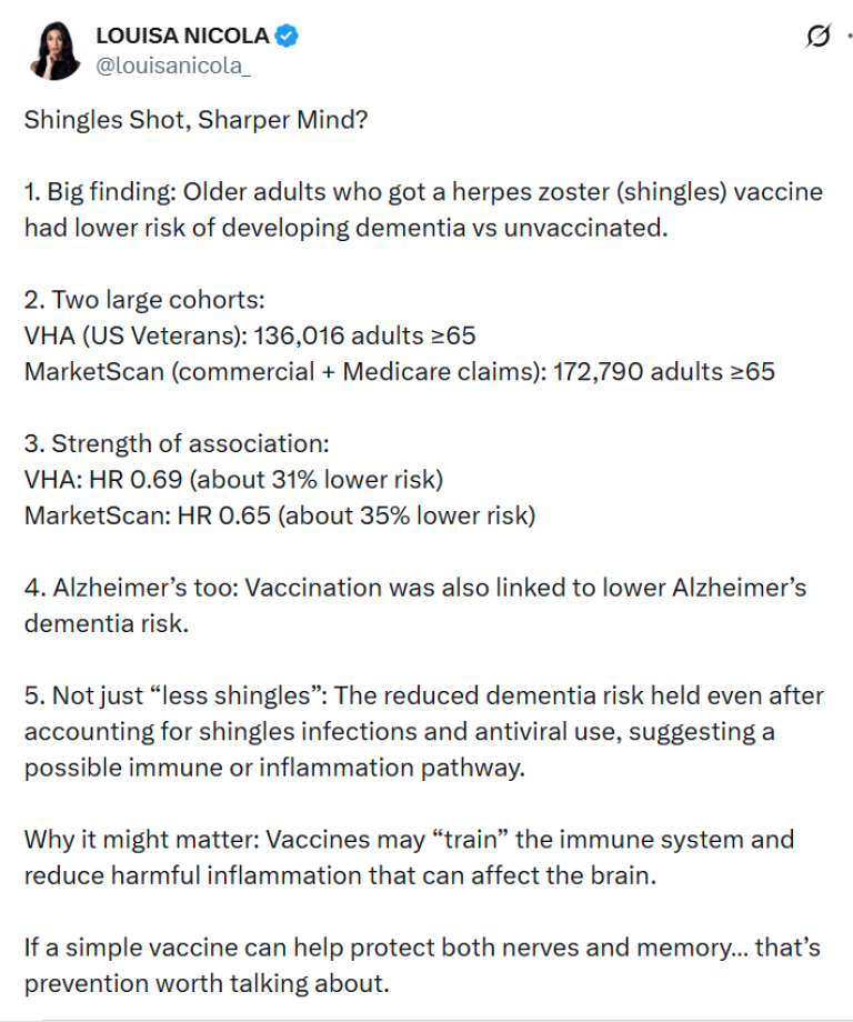 Oxford Research Shows Shingles Vaccine Offers Dual Protection Against ...